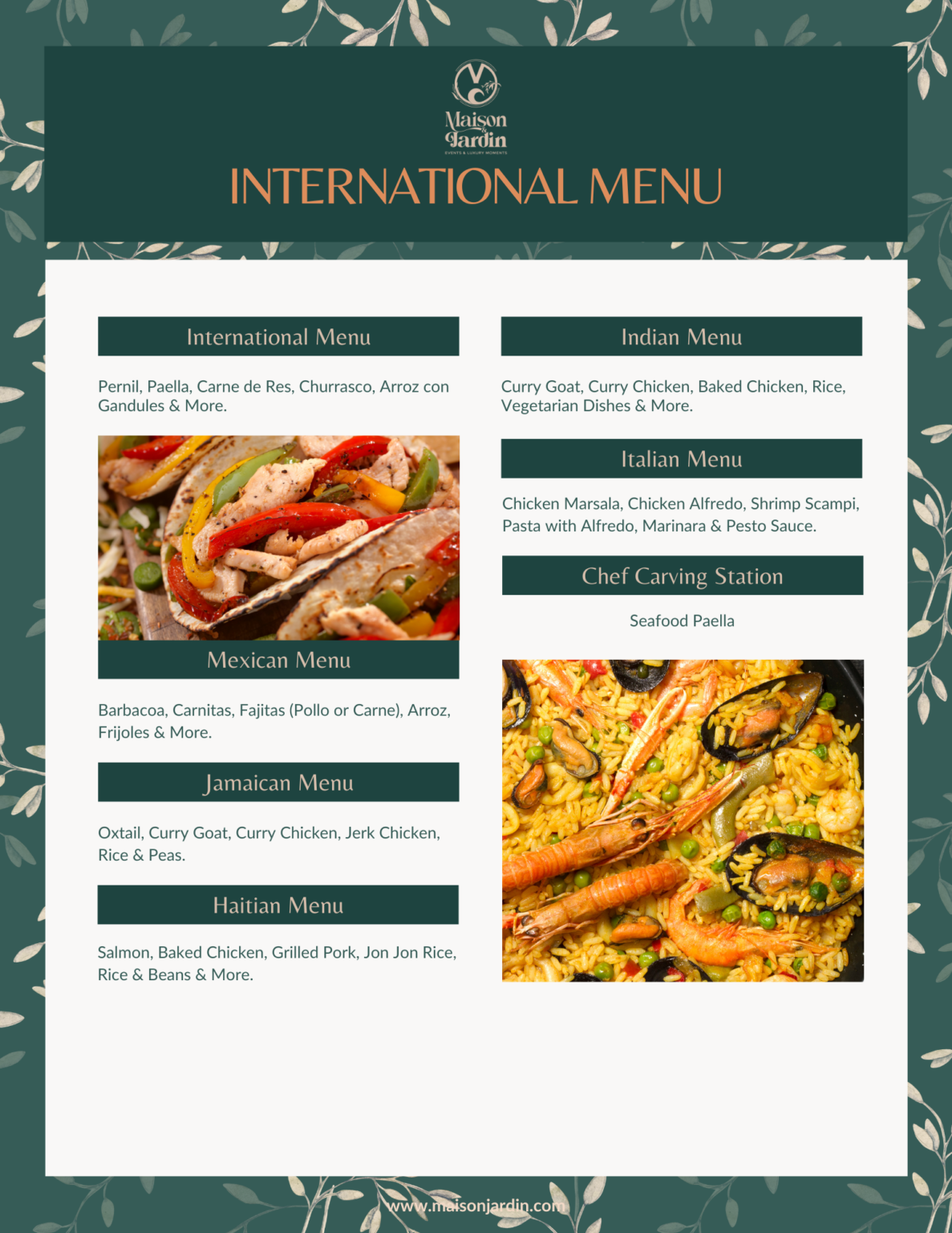 Menus – Maison & Jardin